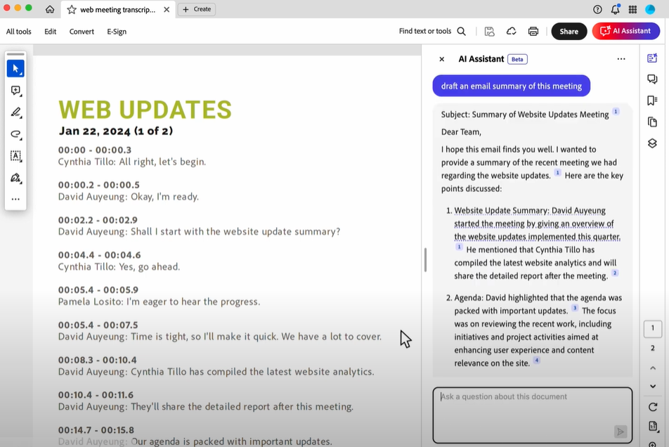 Adobe為PDF軟體加入AI助理，可製作摘要、也支援Word、PowerPoint | iThome